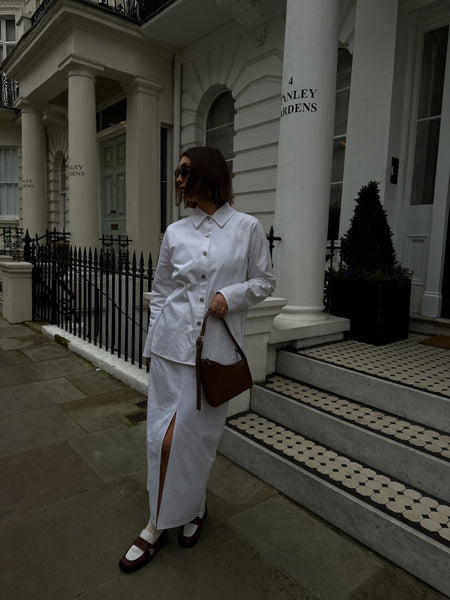 Long-sleeved shirt - White Denim – Mimz